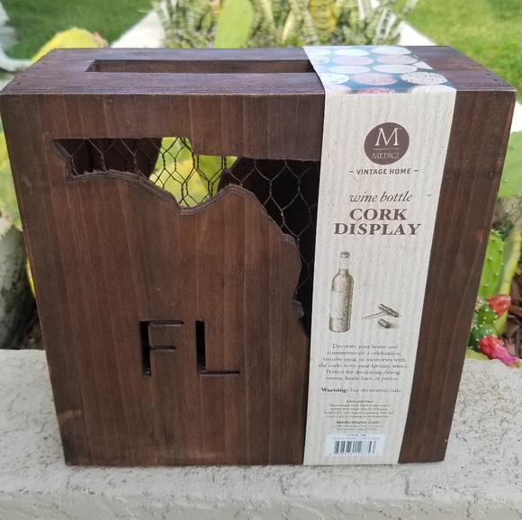 Medici | Accents | Florida Wine Bottle Cork Display Case Box Cage ...